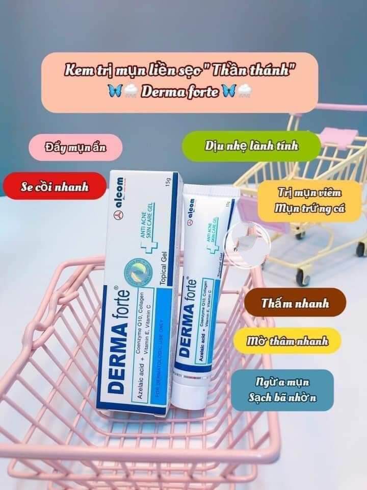 Kem Giảm Mụn DERMA FORTE Advanced giảm mụn thấy rõ . giảm thâm . se ...