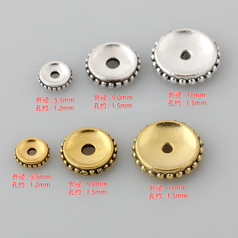 100 Hạt Bạc Tây Tạng, Hạt Đeo Tay Hợp Kim Vàng Phương Pháp Cổ, Hạt Có Lỗ Xâu Chuỗi, Vật Liệu ...