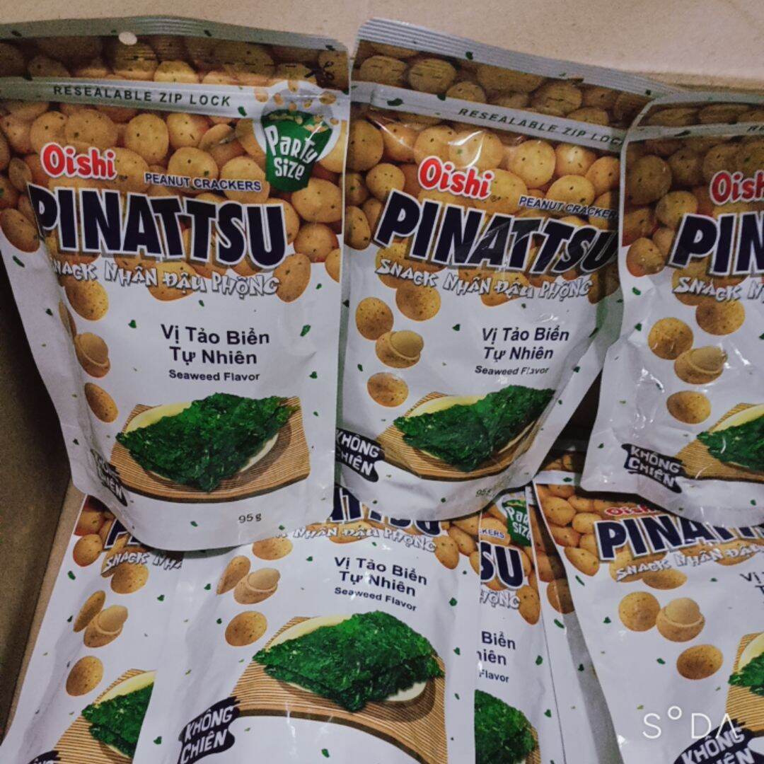 Snack nhân đậu phộng vị tảo biển Pinattsu Oishi gói 95g | Lazada.vn