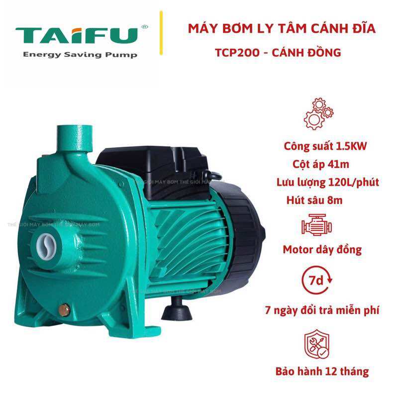 Máy bơm nước ly tâm, bơm đĩa 1.5Kw (2HP) Cánh Đồng TAIFU TCP200 - Bảo ...