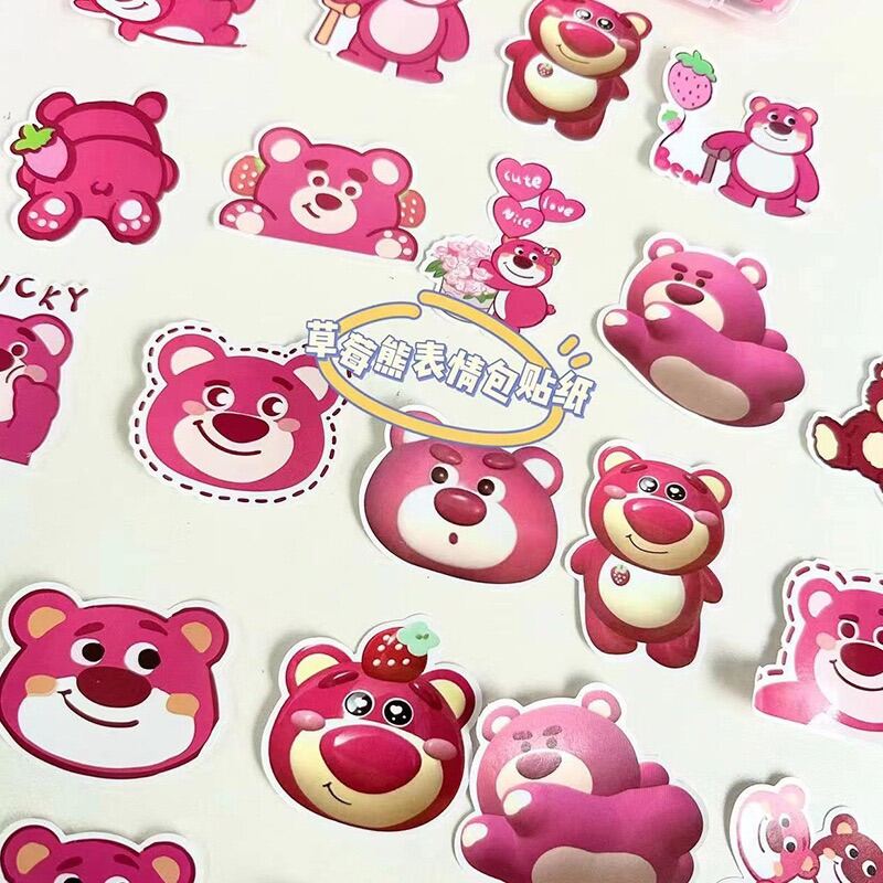 Hộp Sticker Gấu Dâu Lotso Gồm 20 Miếng Chống Thấm Nước Siêu Dễ Thương ...