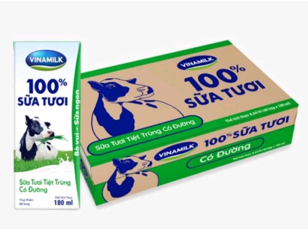 Thùng 48 Hộp Sữa Tươi Tiệt Trùng Vinamilk 100 Sữa Tươi Có đường Hộp 180ml Mixasale