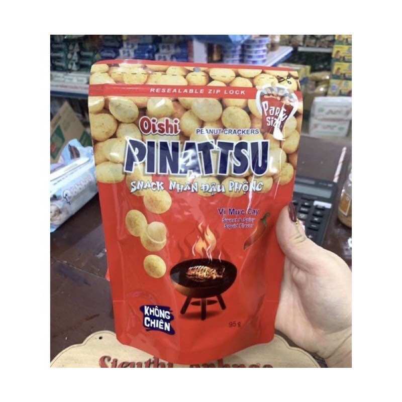 Snack Nhân Đậu Phộng Oishi Pinattsu Vị Mực Cay/Vị Cốt Dừa 95G | Lazada.vn