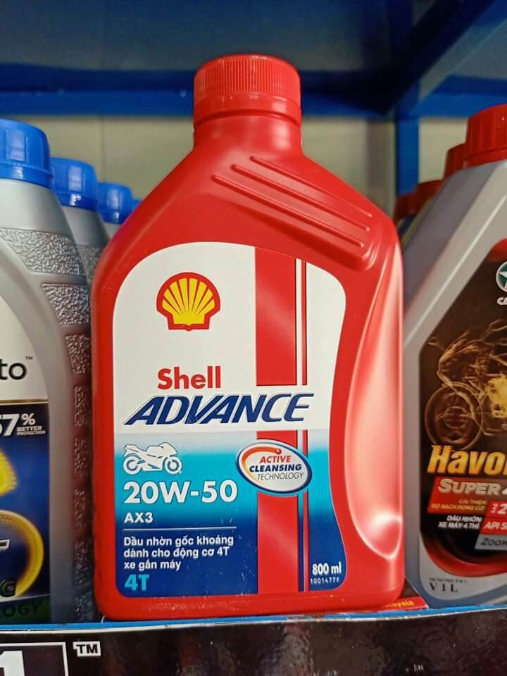 [HCM]Dầu nhớt Shell Advance 20W-50 AX3 (dung tích 800ml) | Lazada.vn