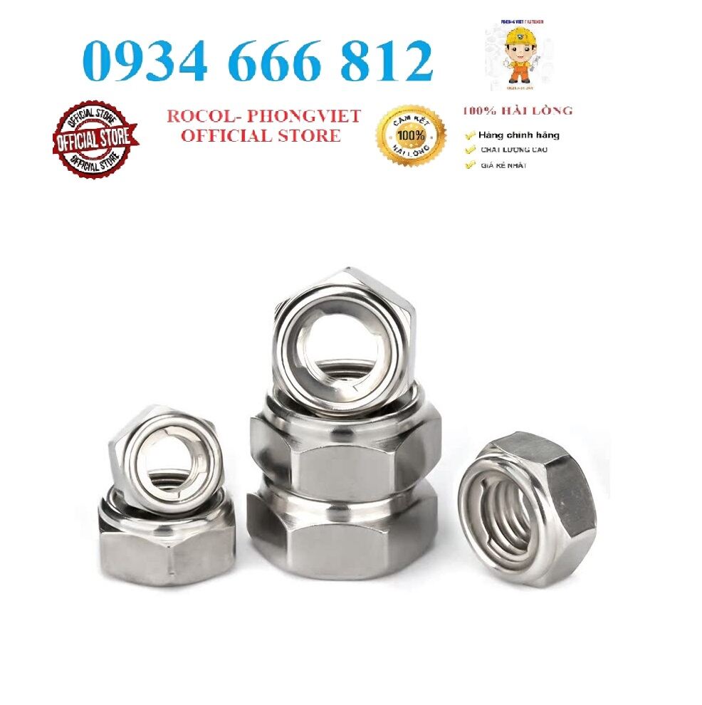 Set 5 cái M6-M16 đai ốc chống tháo,tán ecu khóa sắt ecu khóa thép ...