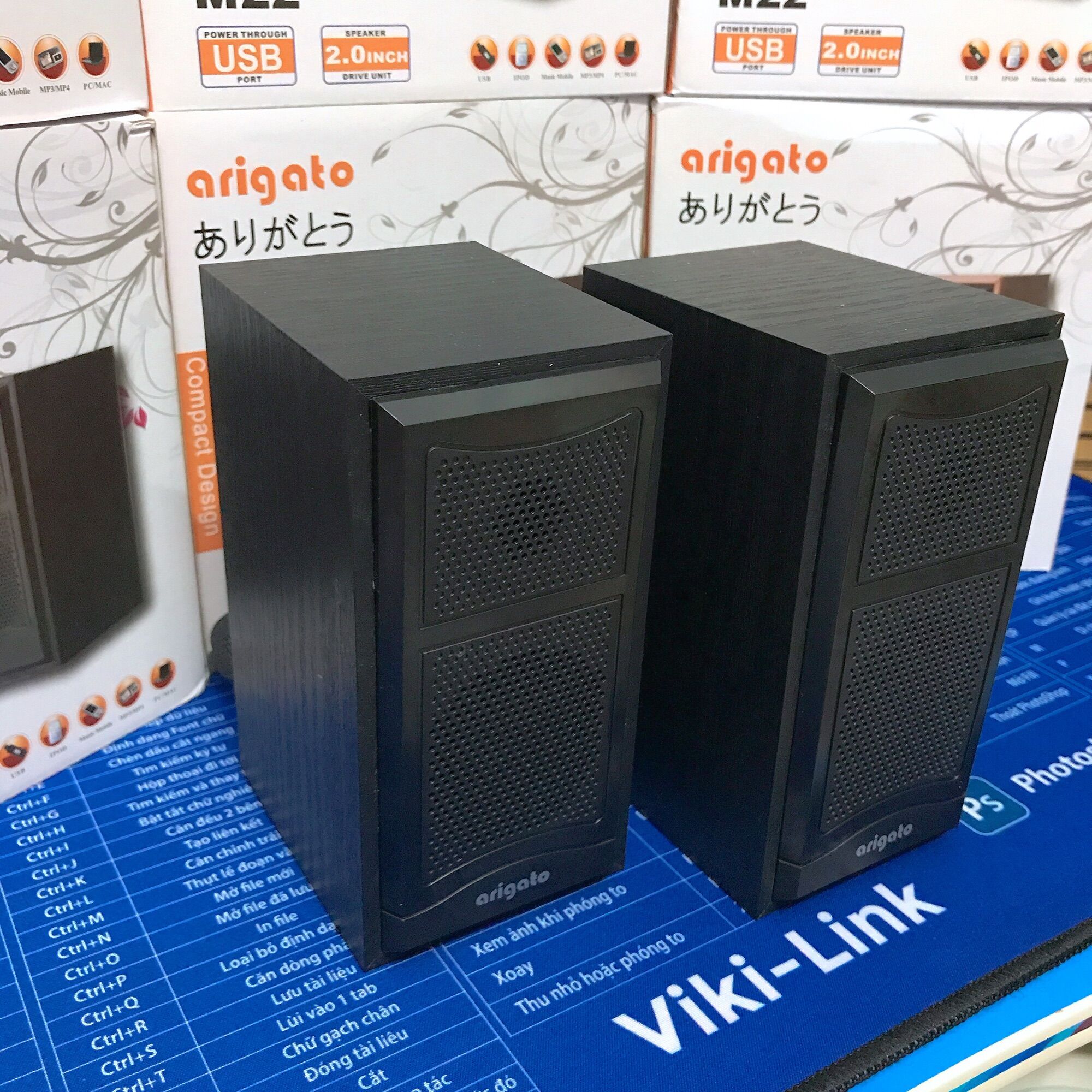Loa Máy Tính,Loa Vi Tính Mini ARIGATO M22 Vỏ Gỗ Để Bàn Âm Thanh Sống ...