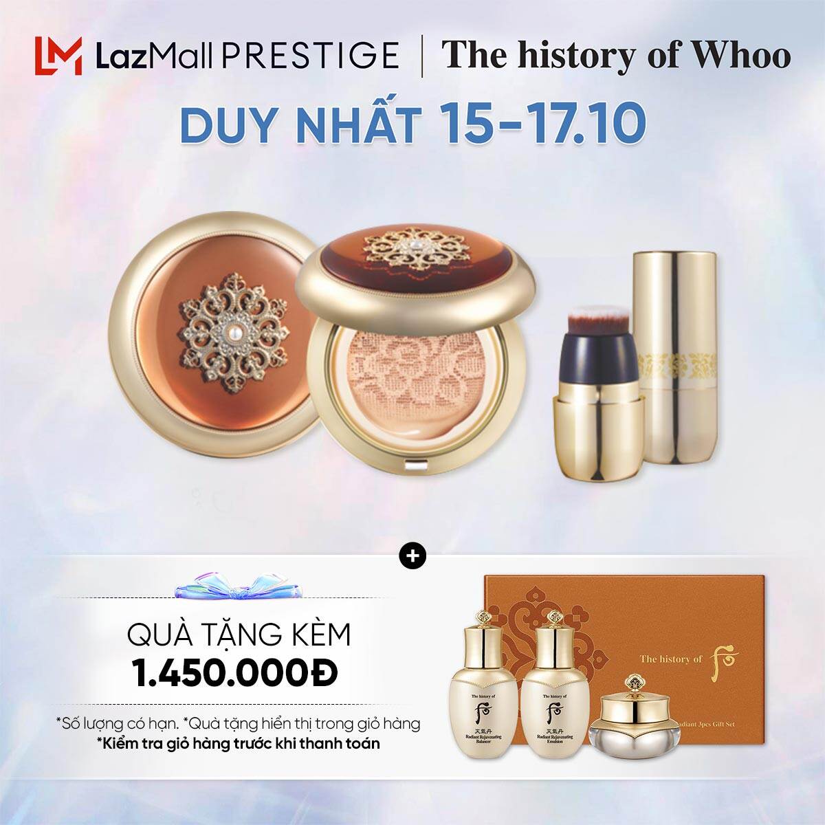 Tặng kèm 1 lõi 15g Phấn nước trang điểm chống nắng dưỡng trắng chống ...