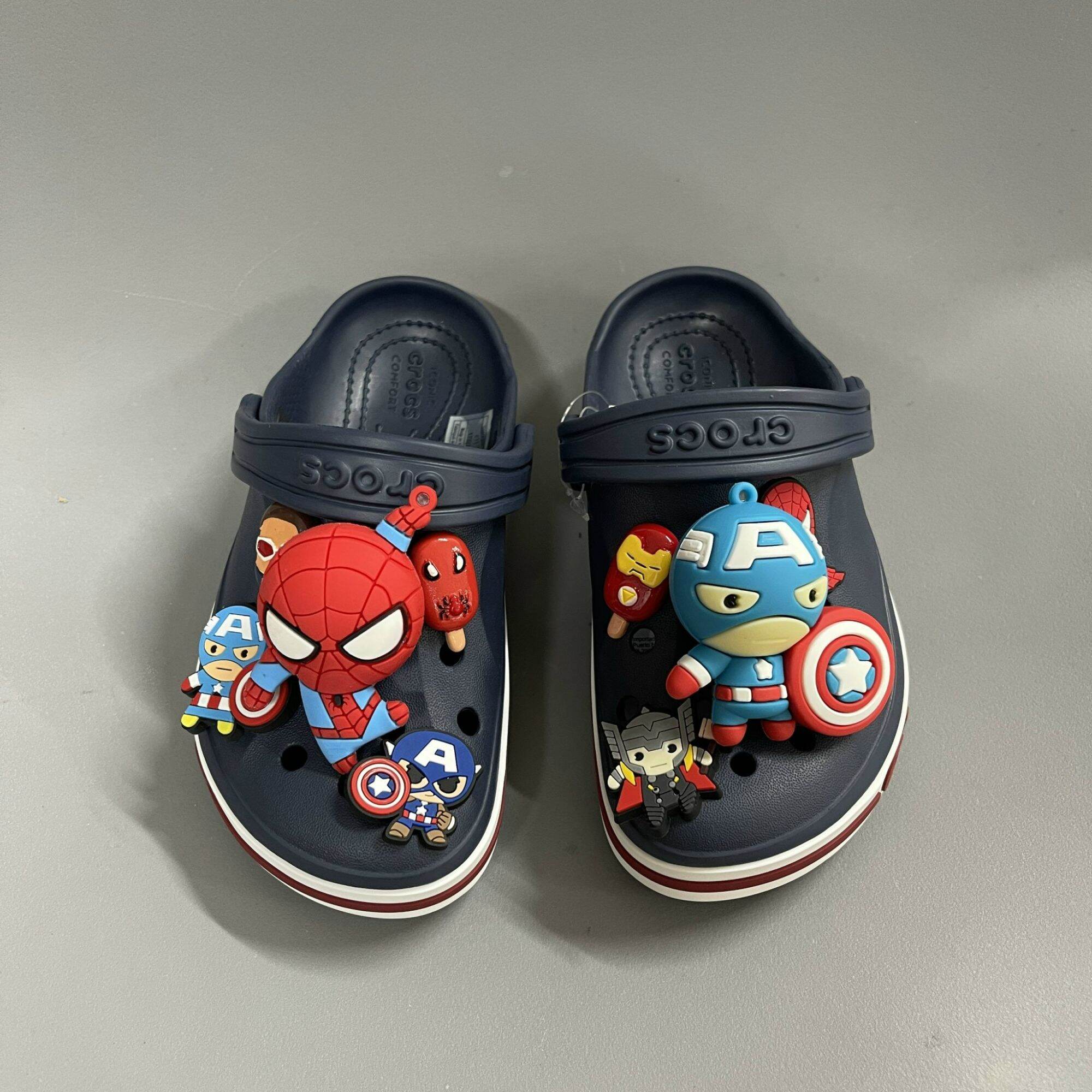 (Tặng 10 sticker) Dép Sục Crocs Baya Xanh Than + Sticker Víp Trang Trí ...