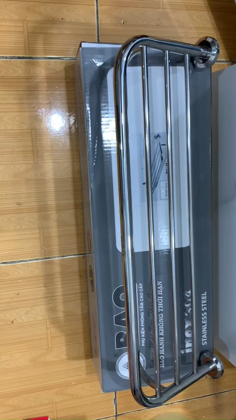 [HCM]Kệ máng khăn dài Inox Bảo KAG-BN105, thanh treo khăn 2 tầng bồn ...
