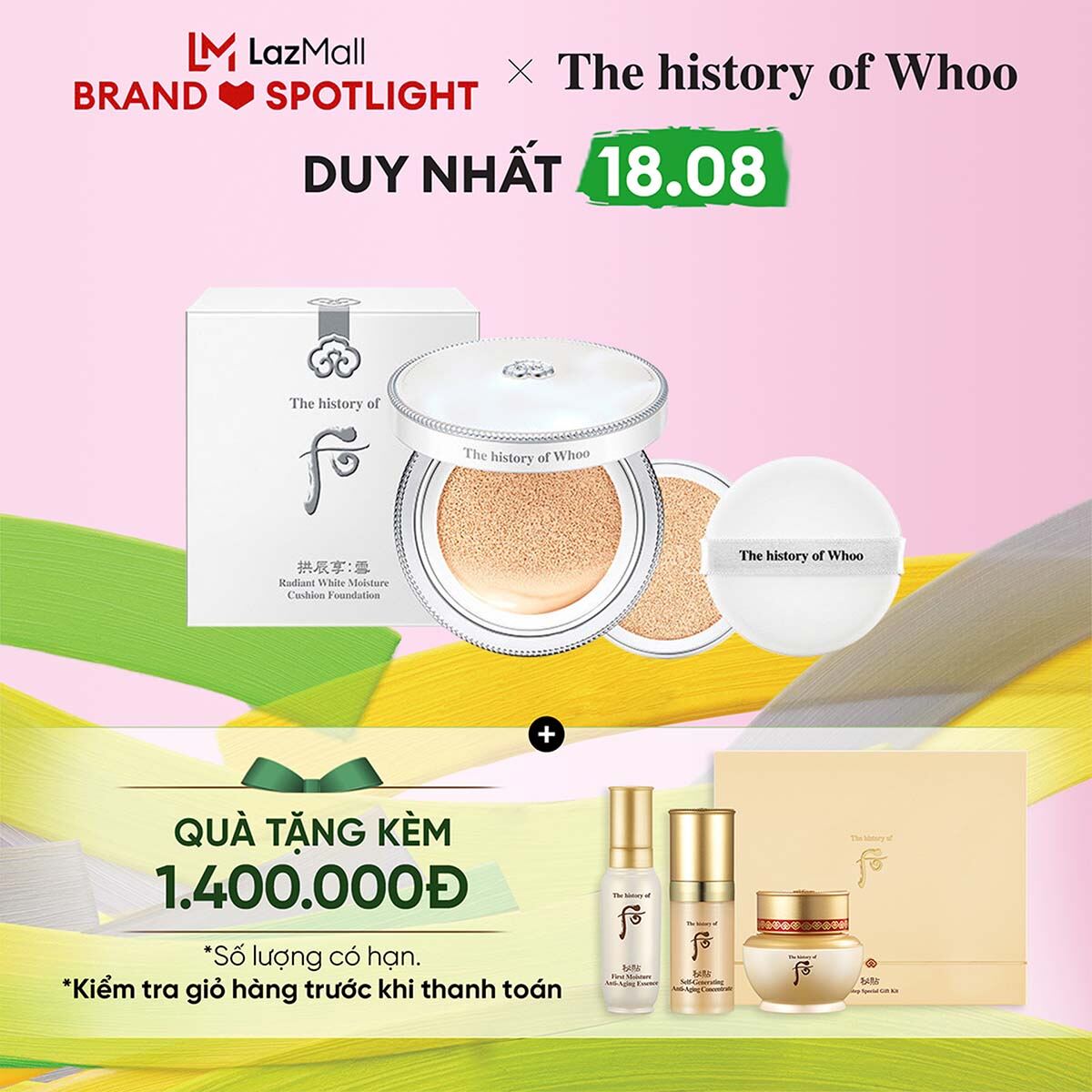 Phấn nước dưỡng trắng Whoo Seol Radiant White Moisture Cushion ...