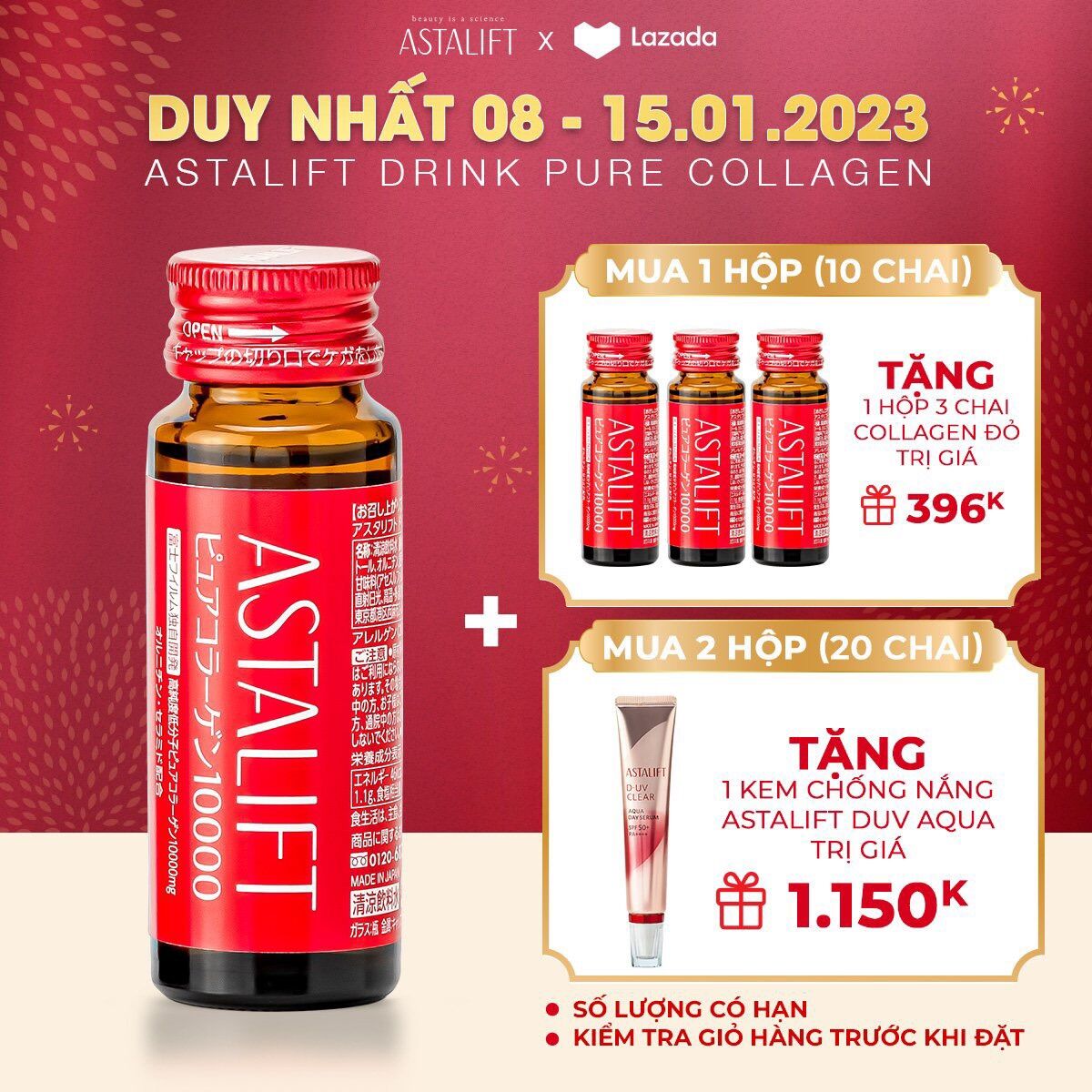 8-15.1 MUA LÀ CÓ QUÀ Collagen Chống Lão Hoá ASTALIFT Drink Pure 10000mg - MixASale