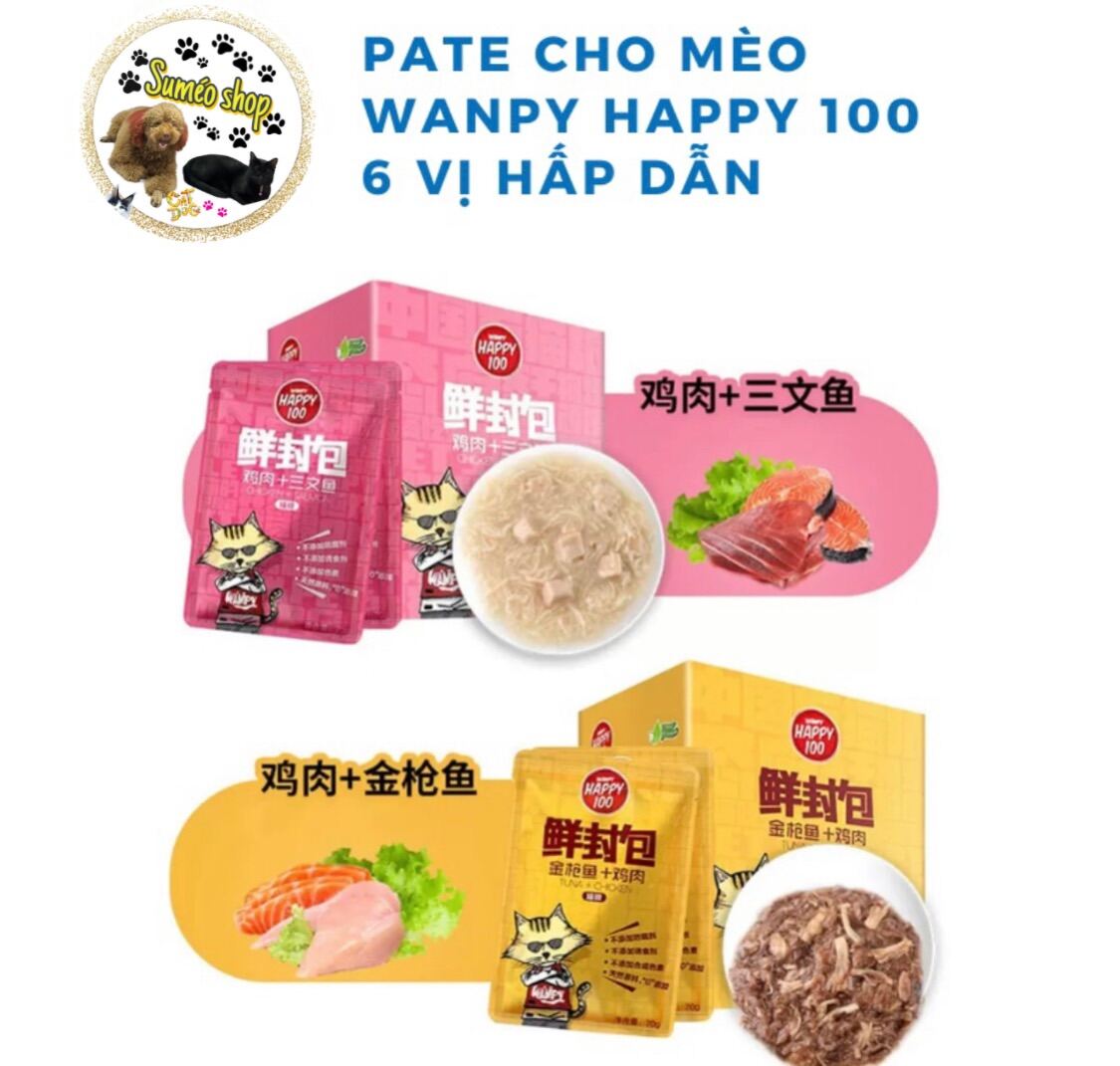 Pate Wanpy Happy 100 Cho Mèo gói 70g - MixASale