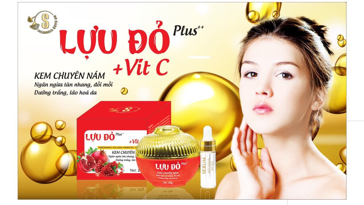 Kem lựu đỏ Vit C plus dưỡng trắng, bóc tách nám, chuyên mụn | Lazada.vn