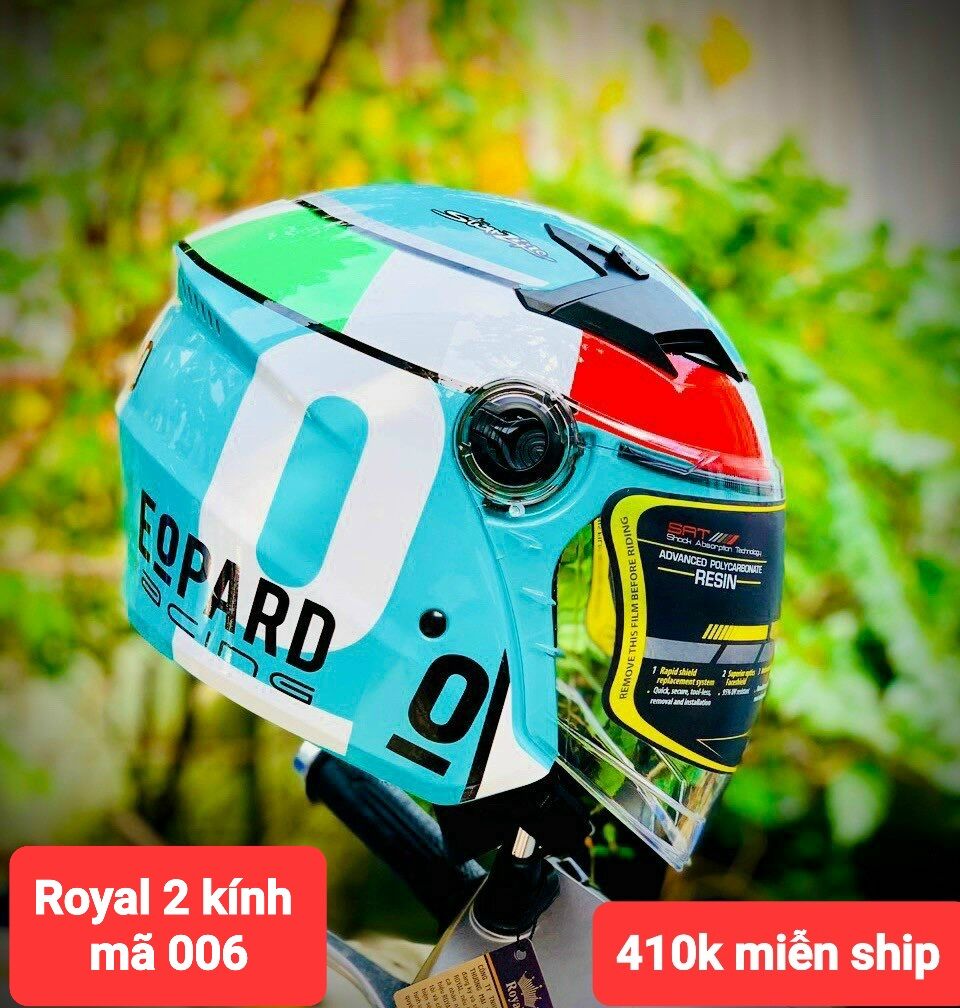 MŨ BẢO HIỂM 34 ROYAL M268 2 KÍNH ĐỦ TEM MÀU - HÀNG CHÍNH HÃNG - MixASale