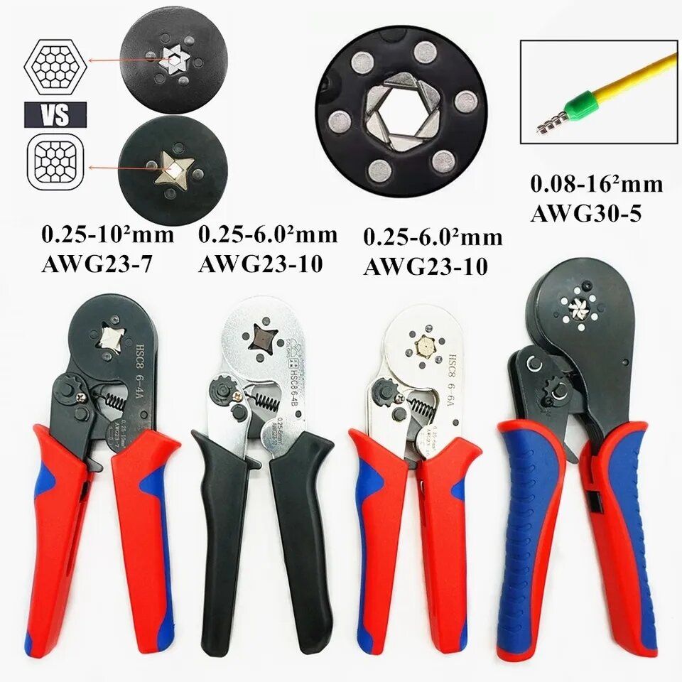 Kìm bấm cos pin kim rỗng kiềm bóp cốt 0.5mm 6mm 16mm kềm ép đầu cosse ...