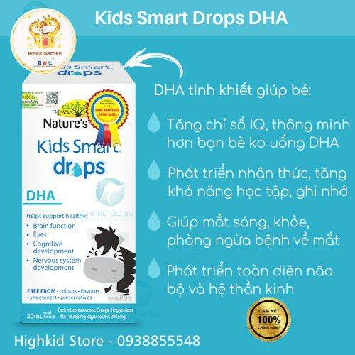 DHA dạng giọt Nature’s Way Kid Smart DHA Drops 20ml Úc Drop - MixASale