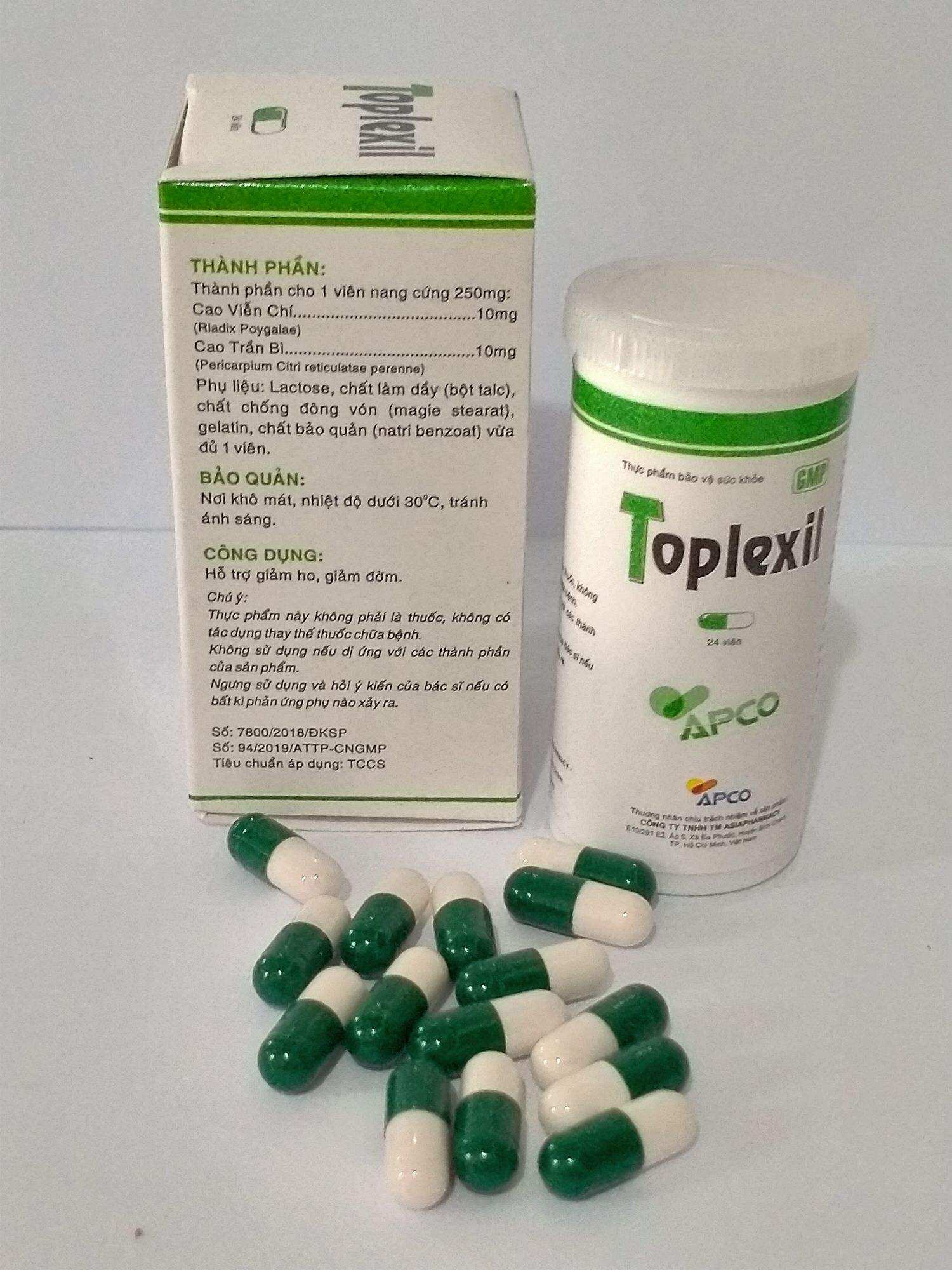 Viên uống TOPLEXIN Hộp 24 viên giúp giảm ho, giảm đờm.[ Thực phẩm bao ...