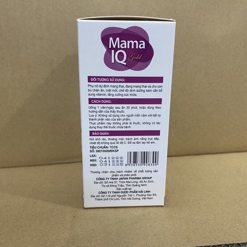 Viên uống sắt tổng hợp cho bà bầu Mama IQ Gold bổ sung Acid folic DHA ...