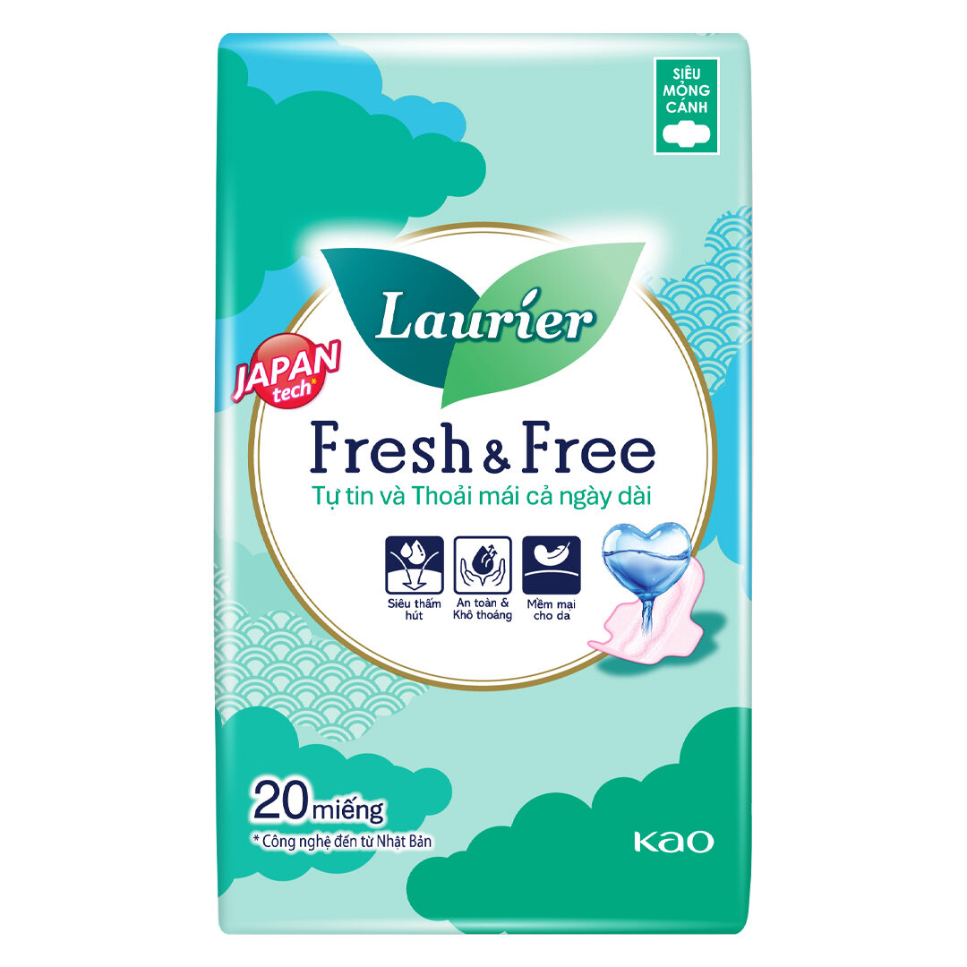 BVS FRESH& free laurier 20 miếng( 22cm) có cánh bìa 39k/35k băng vệ ...