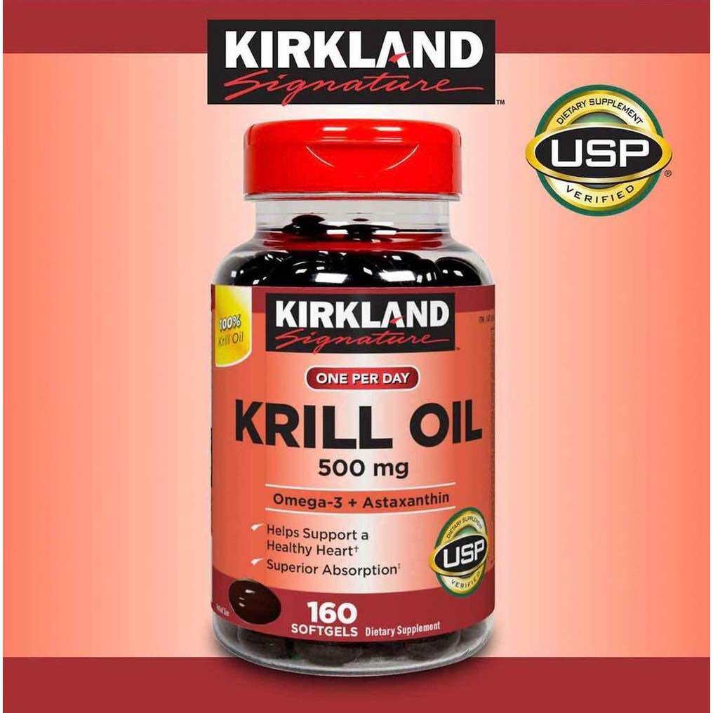 Dầu nhuyễn thể (dầu tôm) Kirkland Signature Krill Oil 500mg 160 viên | Lazada.vn