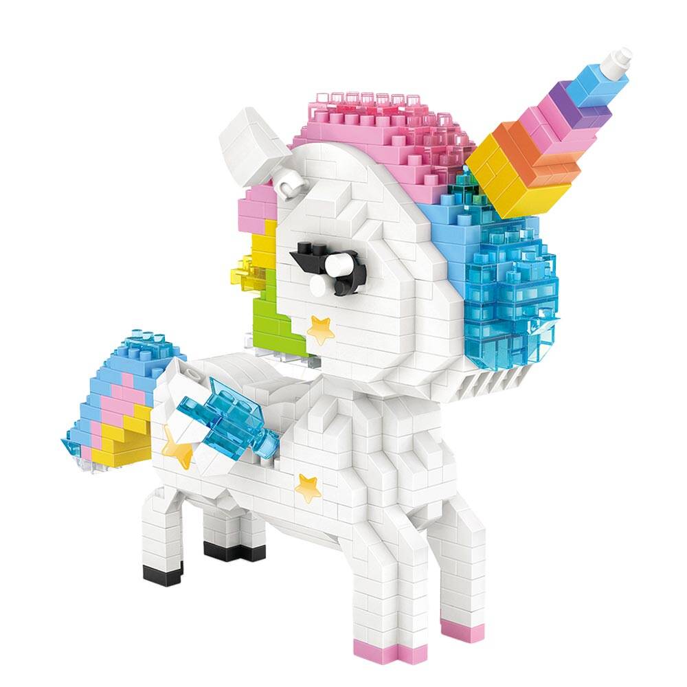 Loz/LOZ Hạt Nhỏ Bộ Xếp Hình Lê Gô Bằng Gỗ Cầu Vồng Ngựa Kỳ Lân Hoa Anh ...